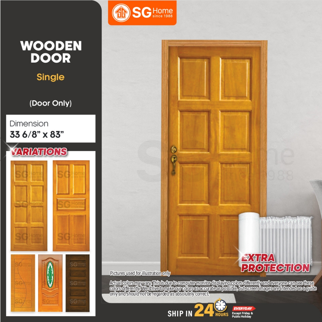 [READY STOCK] Wooden Door Size 33'' 3/4 X 83'' TOP With Door Natural ...