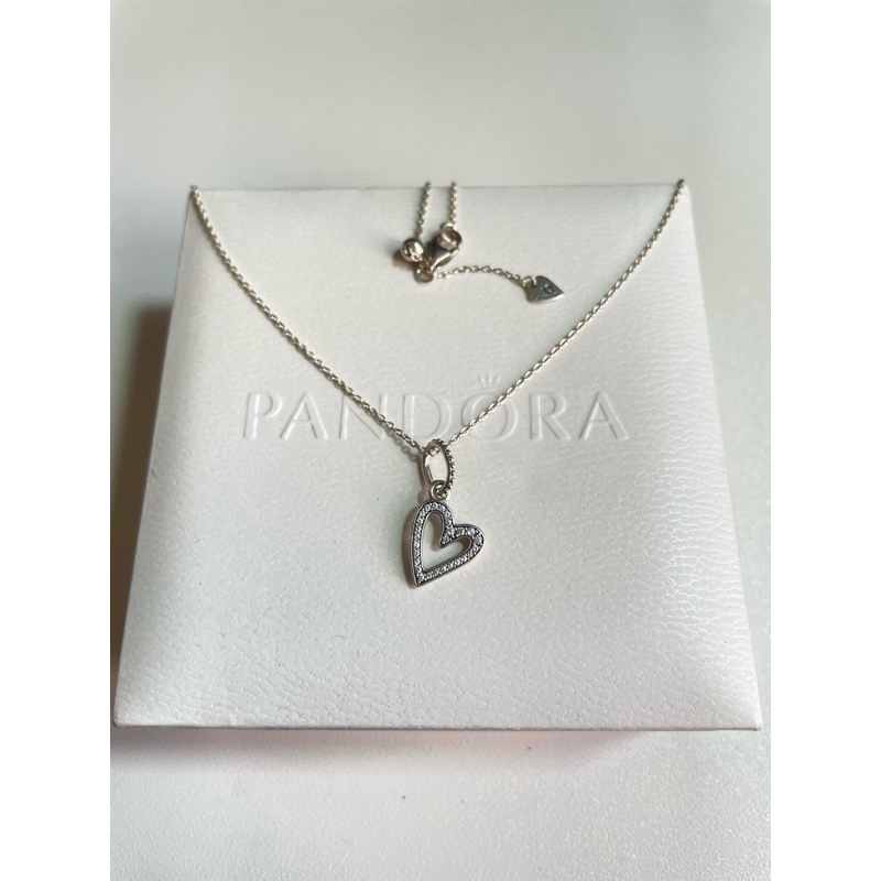 pandora sparkling freehand heart pendant necklace Shopee Malaysia