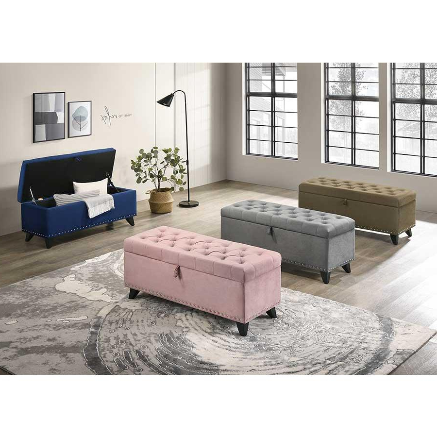 Monolife 3FT Storage Function Velvet Fabric Bench Chair / Ottoman Stool ...