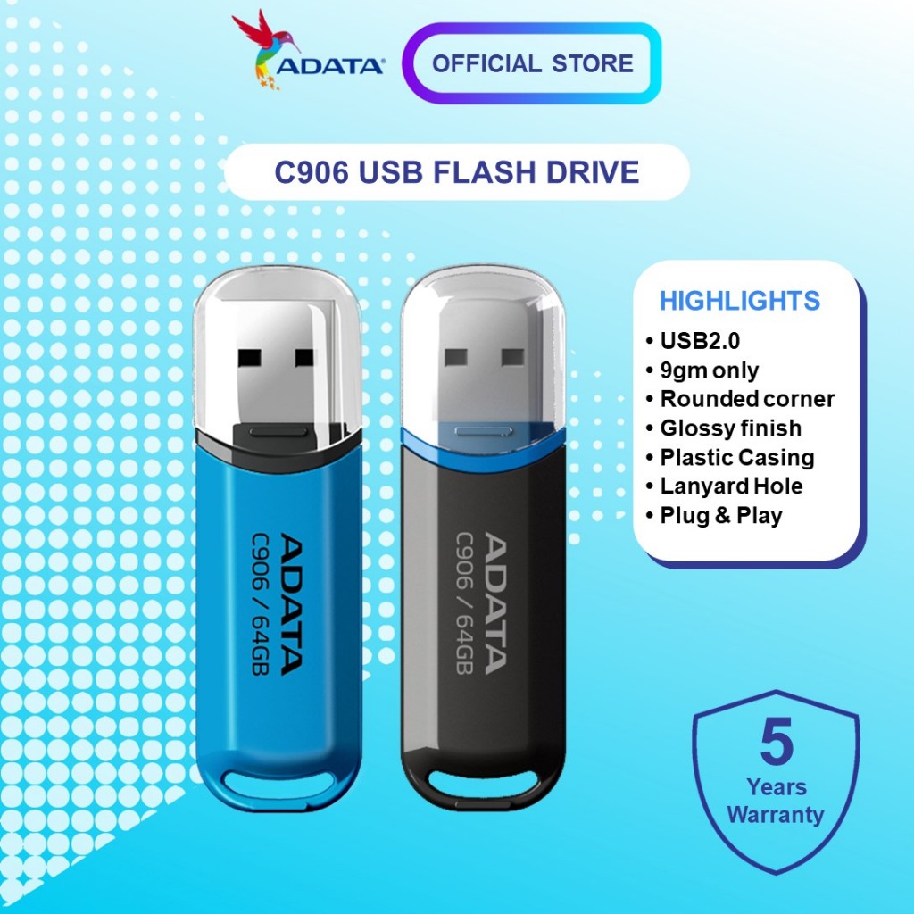 ADATA UFD USB 2.0 C906 64GB - BLACK/BLUE | Shopee Malaysia ADATA UFD USB 2.0 C906 64GB - BLACK/BLUE | Shopee Malaysia