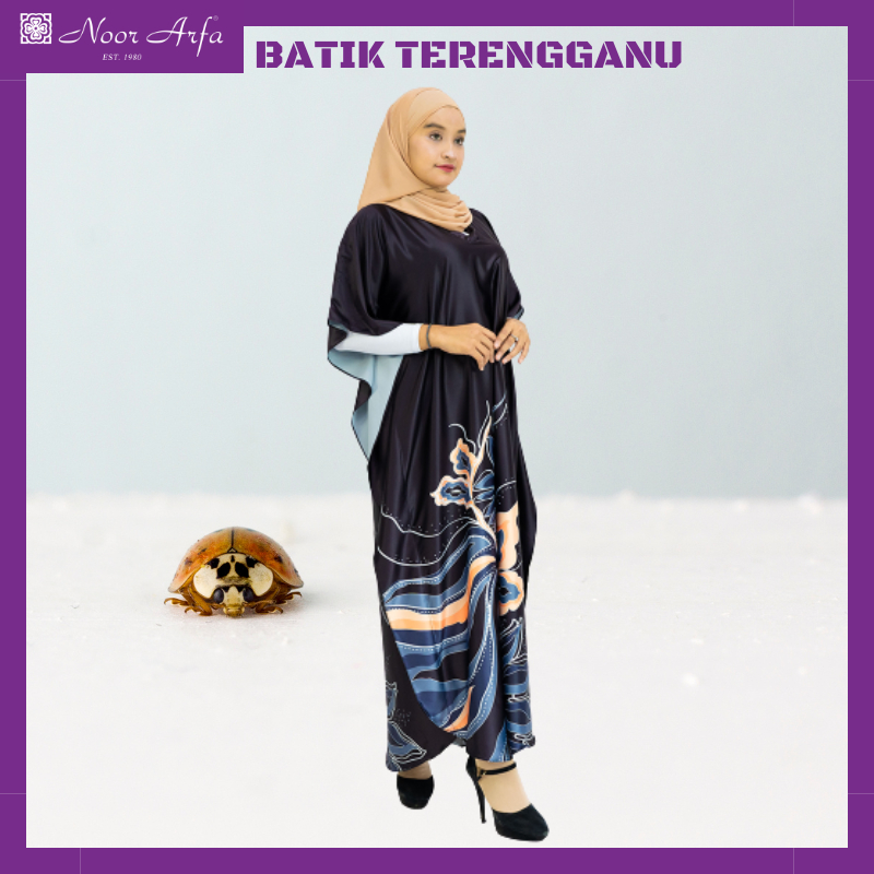 ZE6511 ABAYA MATTE SATIN PREMIUM BLACK KAFTAN BATIK NOOR ARFA HIGH ...