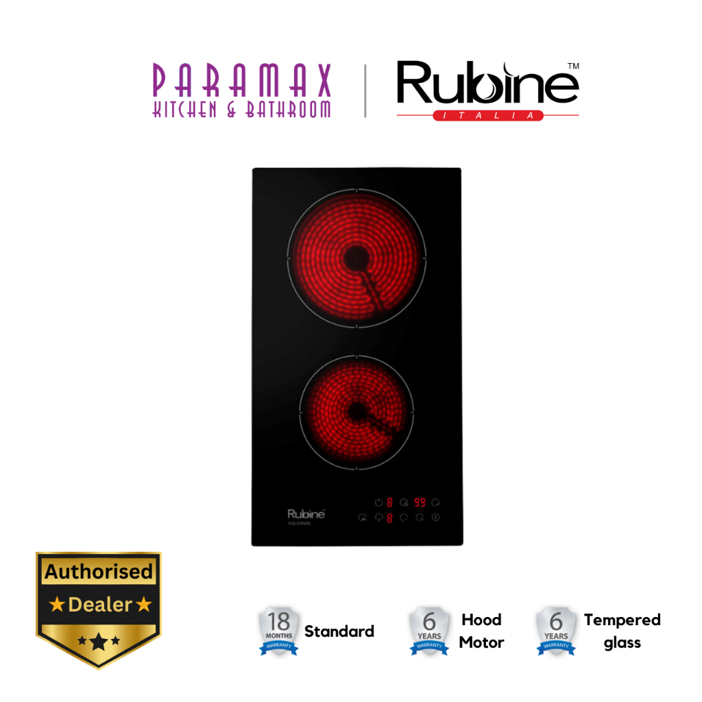 RUBINE VITROCERAMIC-HOB RCE-VULCAN-30-BL | Shopee Malaysia