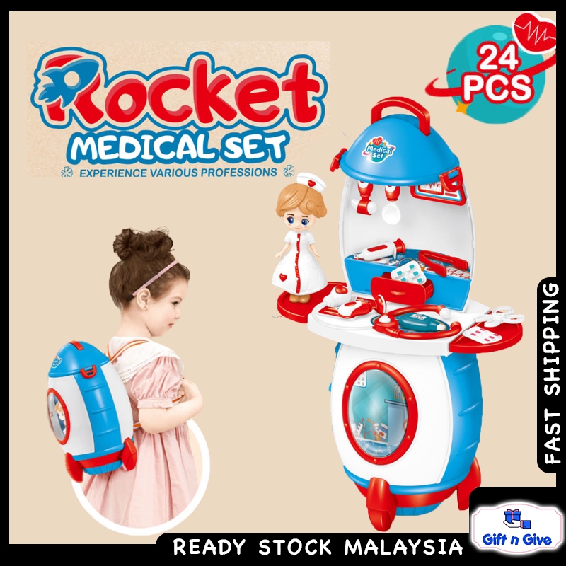 Pretend Play Space Rocket Doctor Nurse Medical Doll Backpack Bag ...