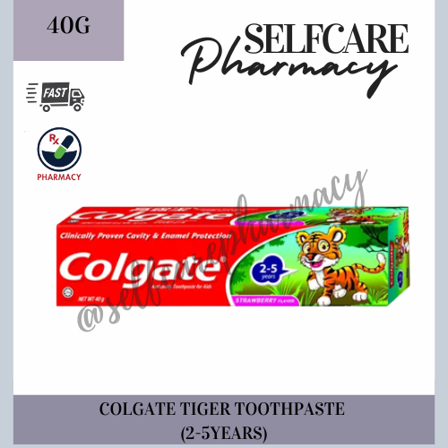 (40G) COLGATE TIGER TOOTHPASTE 2-5YEARS (STRAWBERRY FLAVOUR) | Shopee ...