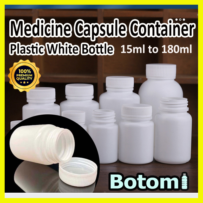 White Plastic Bottle PE Extra Thick Pill Capsule Tablet Container ...