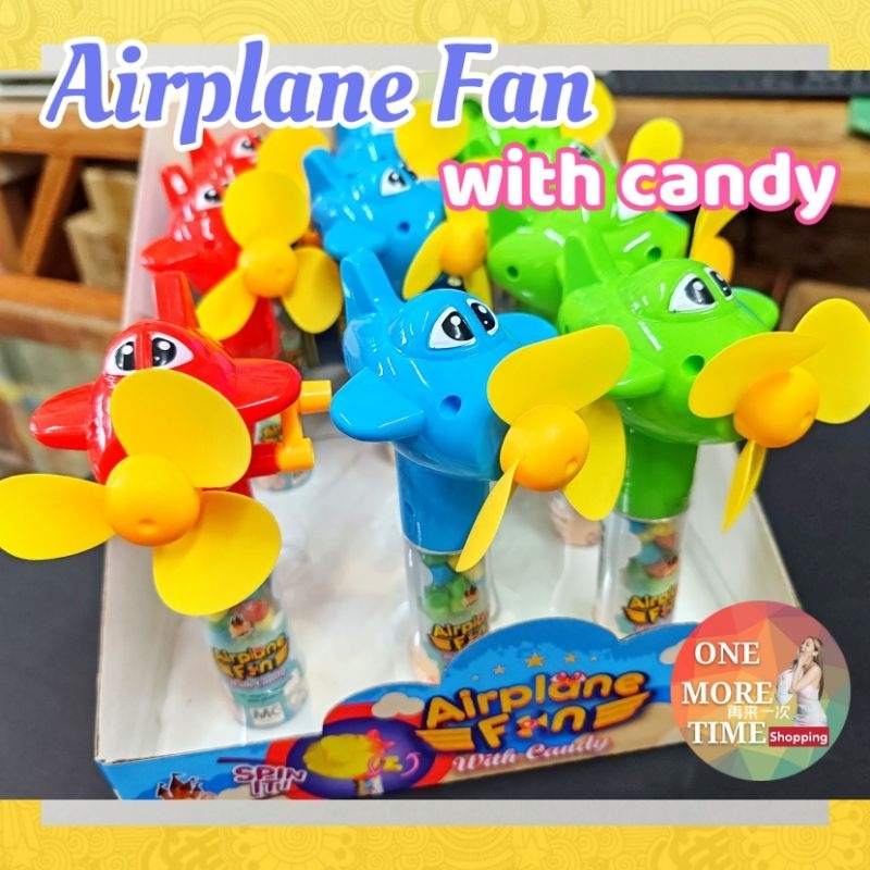 ( HALAL ) 1 PCS Airplane Fan with candy, Toy castle airplane Fan with ...
