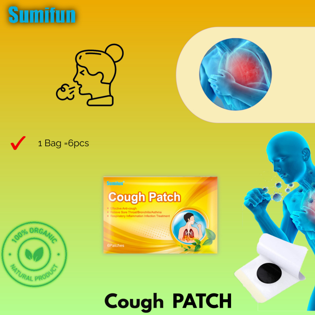 Cough Patch Relieve Cold Sore Throat咳喘贴咳嗽贴6贴/袋穴位贴成人儿童膏药贴Cough patch 6 ...