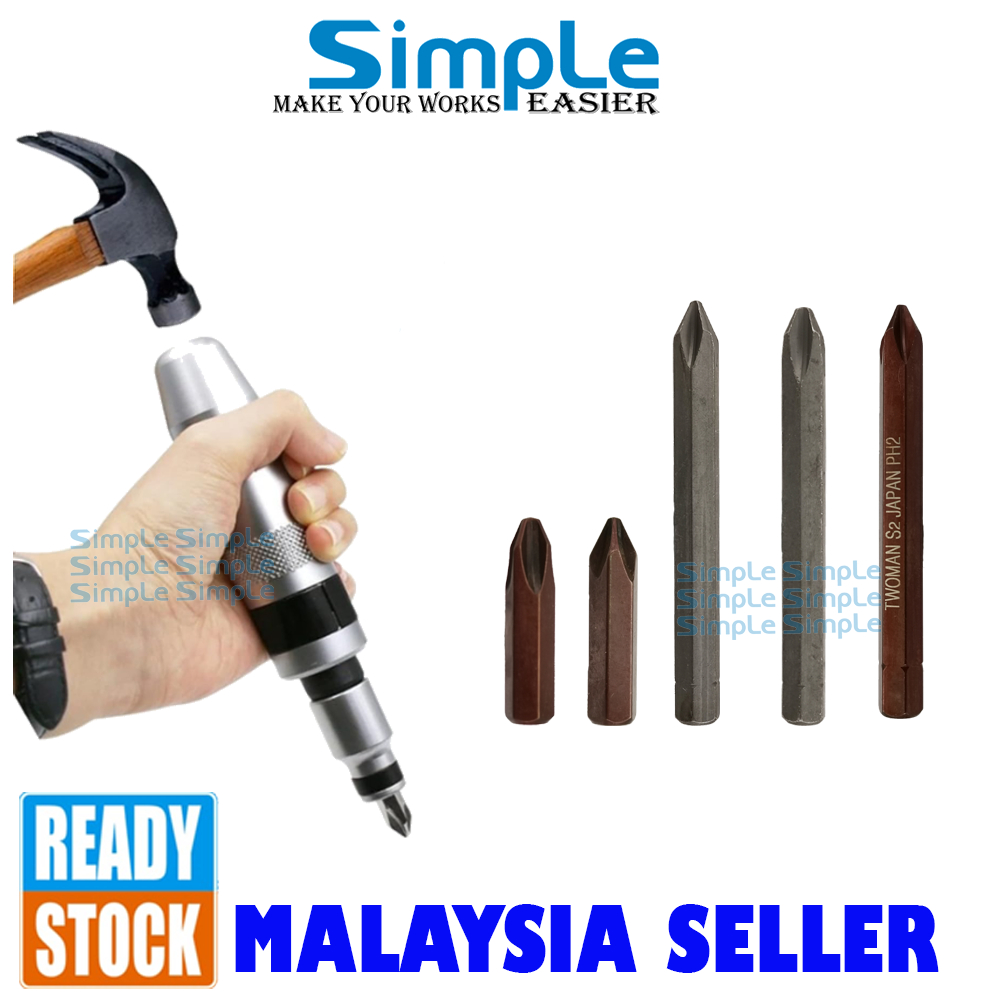 Heavy Duty Impact Driver Bit Ph2, Ph3 80mm 36mm S2 Crv Mata Impact ...