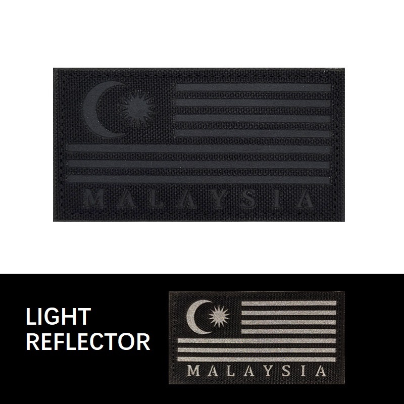 Malaysian Flag Embroidered Patches Skull Tactical Army Military Morale ...