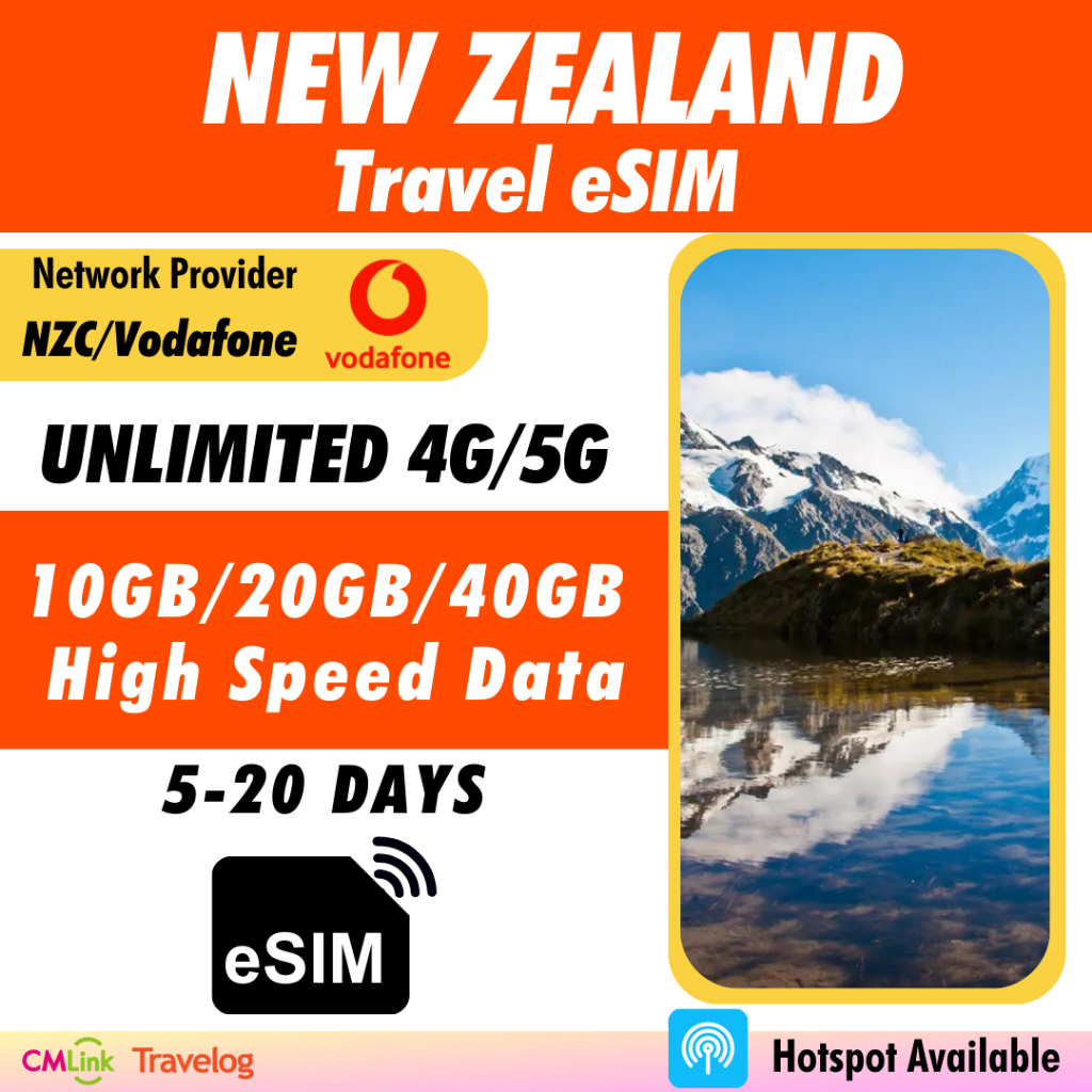 [New Zealand eSIM] [5-20 Days] 4G High Speed Unlimited Data Travel ...