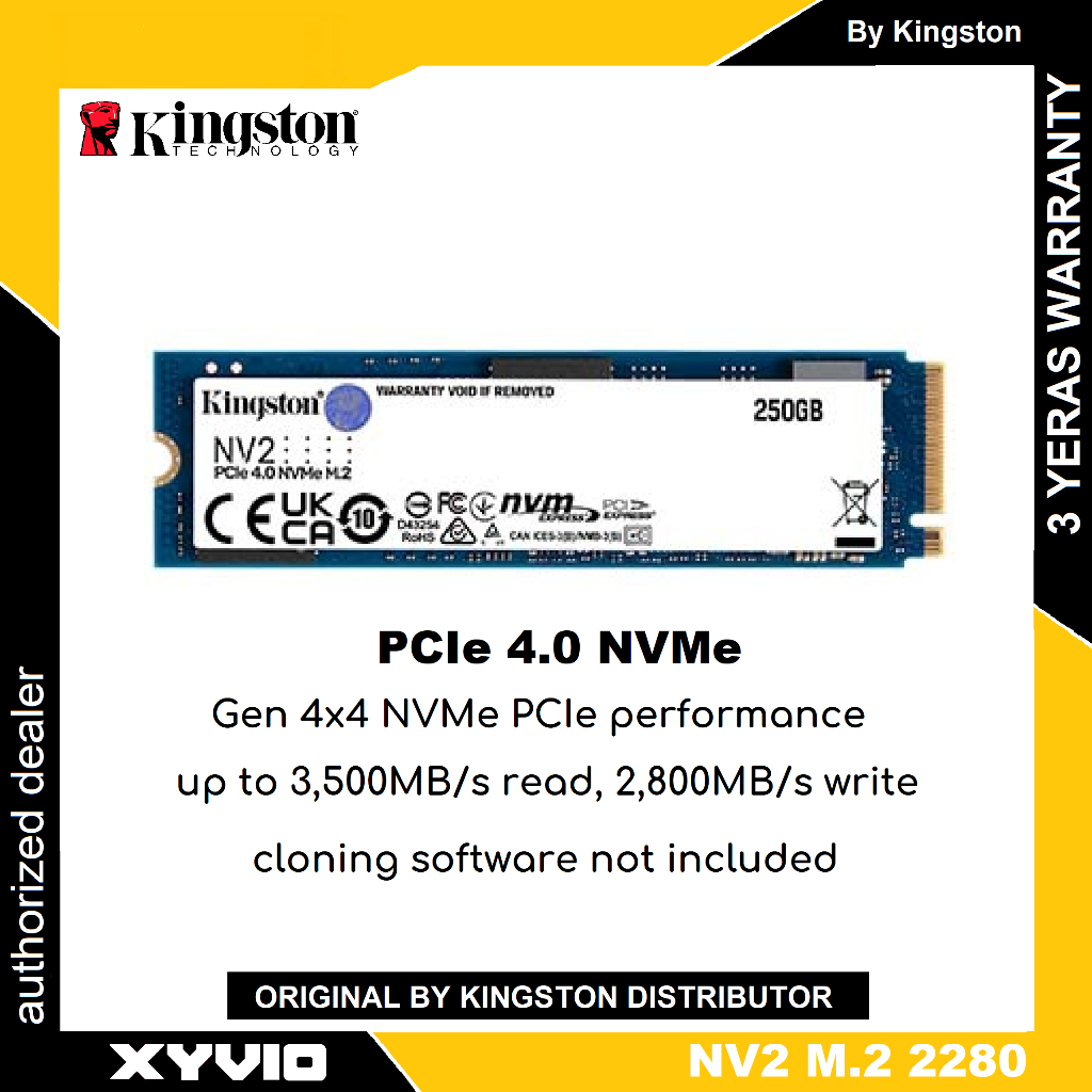 Kingston NV2 4TB M.2 2280 PCIe NVMe Gen4 SSD ( 250GB 500GB 1TB 2TB ) | Shopee Malaysia