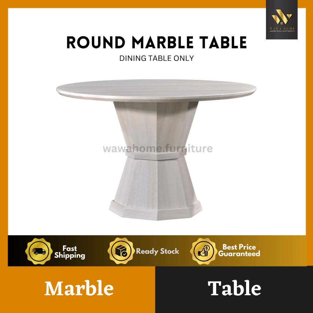 Round Marble Dining Table Only 1200mm / Meja Makan Bulat Marble - WT962 ...