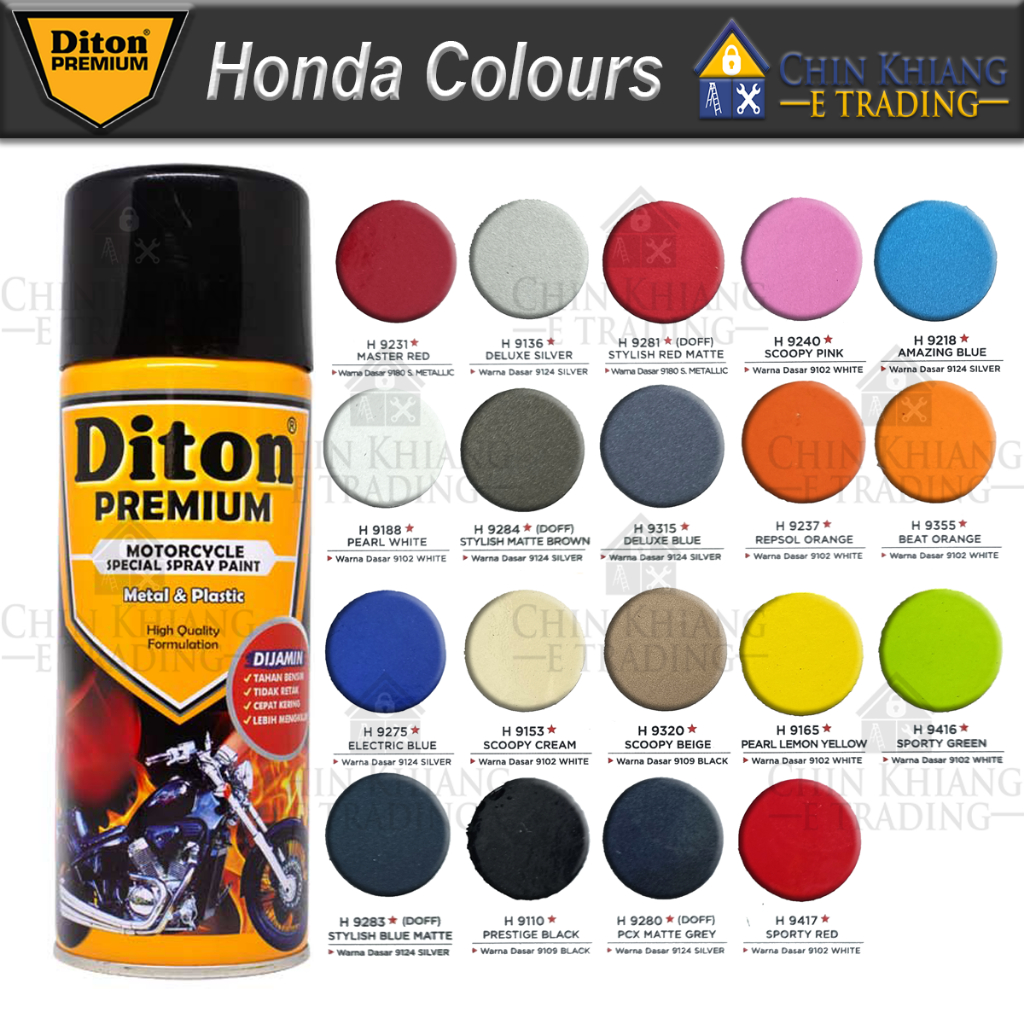 Diton Premium Honda Colors Motorcycle Spray Paint 400ml | Shopee Malaysia