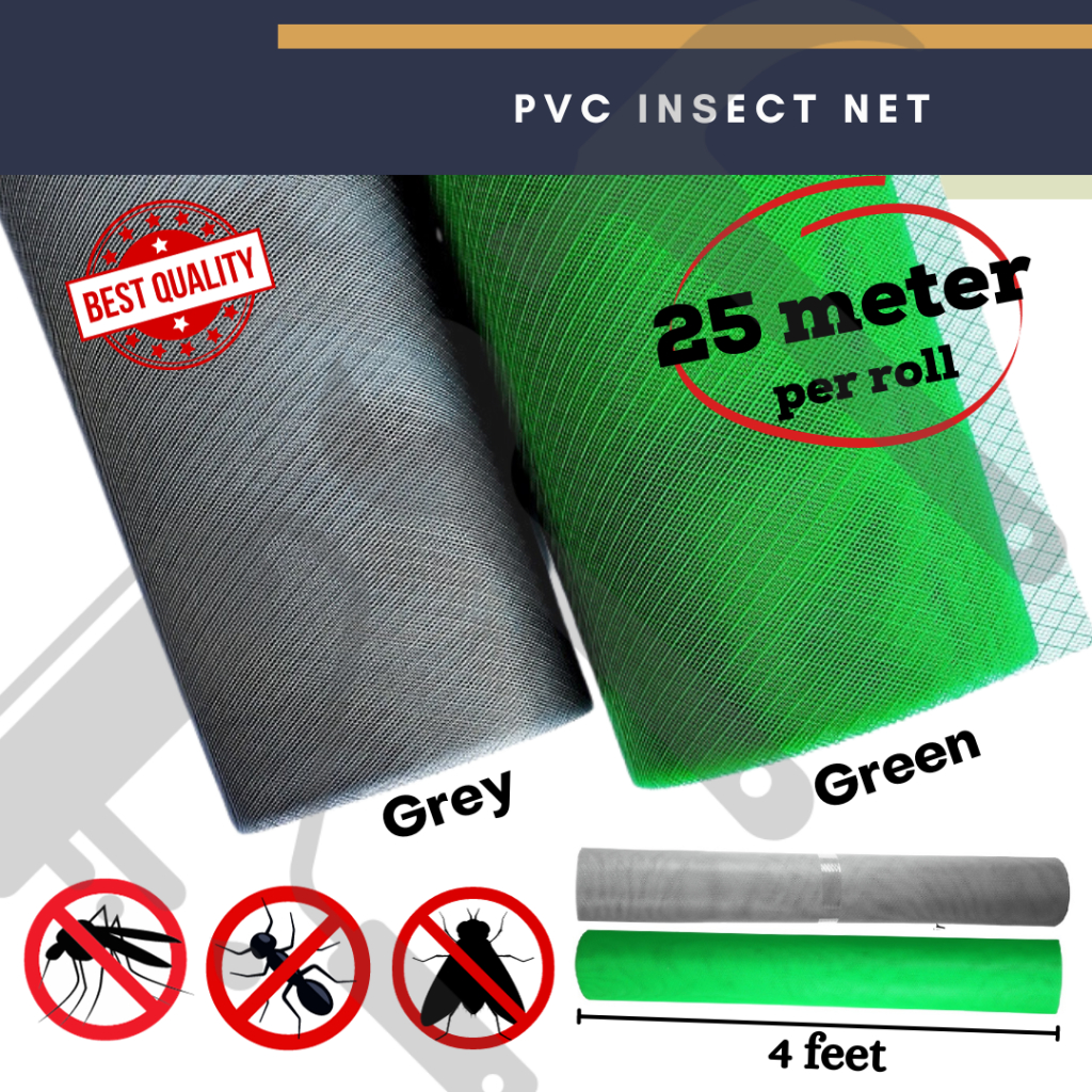 [80 Feet] MEGA SIRIM PVC Plastic Netting Mesh Insect Mosquito Net ...