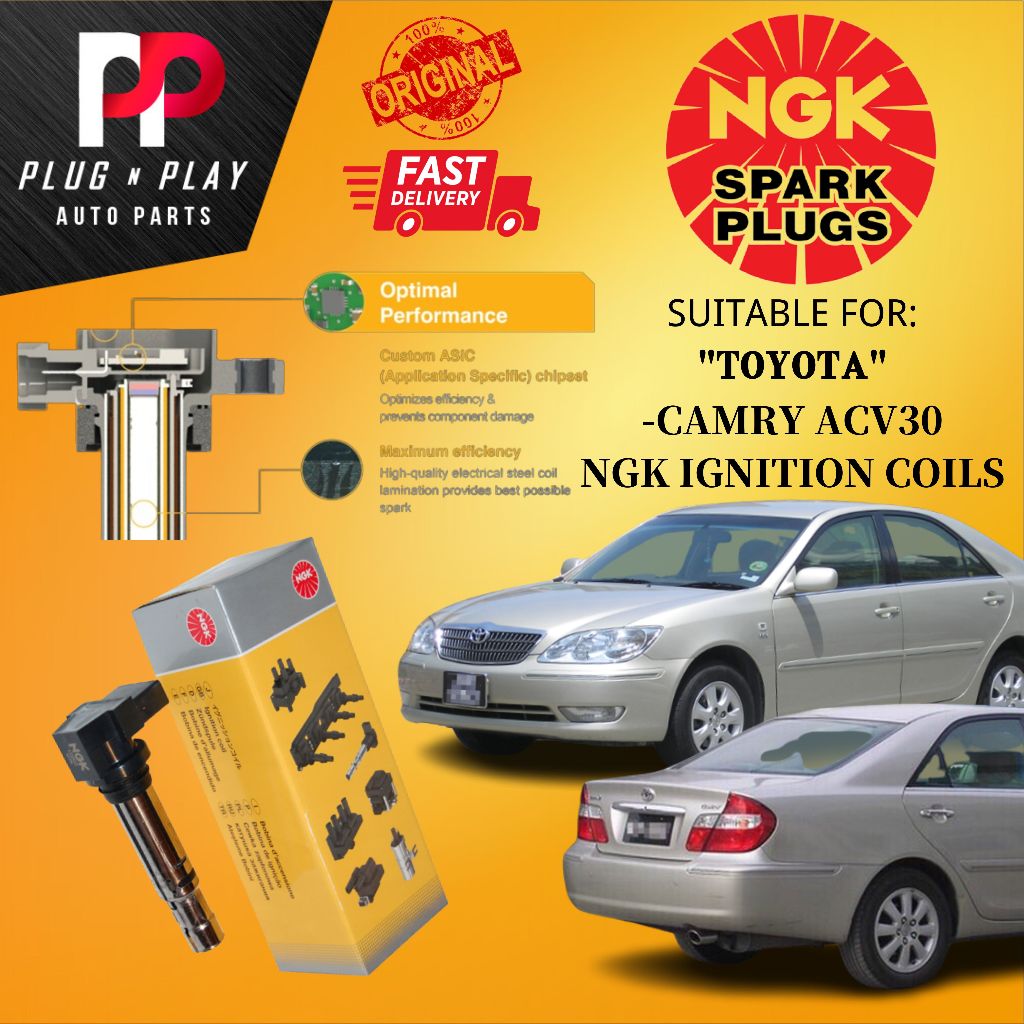 TOYOTA CAMRY ACV30 ( 1 PCS ) NGK IGNITION COILS / PLUG COIL 100% ...
