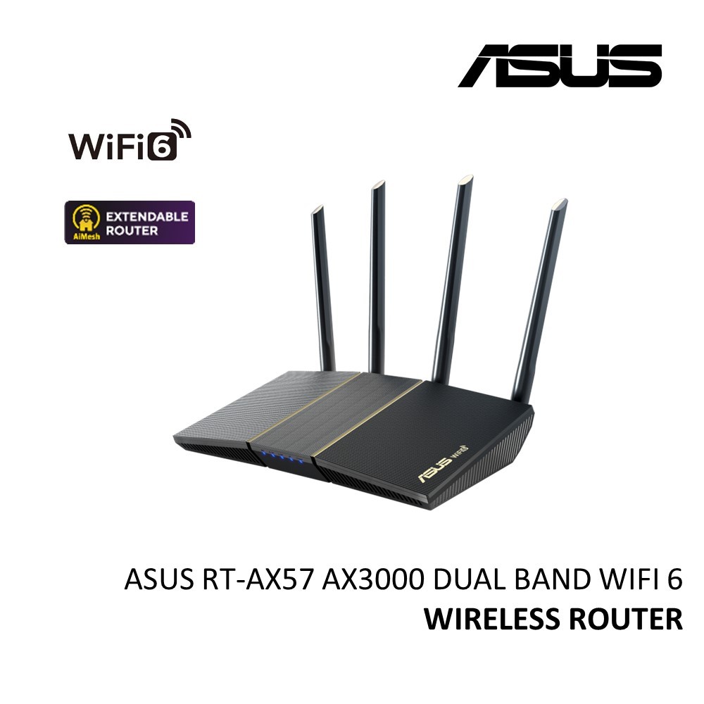ASUS RT-AX57 AX3000 DUAL BAND WiFi 6 ROUTER AI MESH WIRELESS ROUTER ...