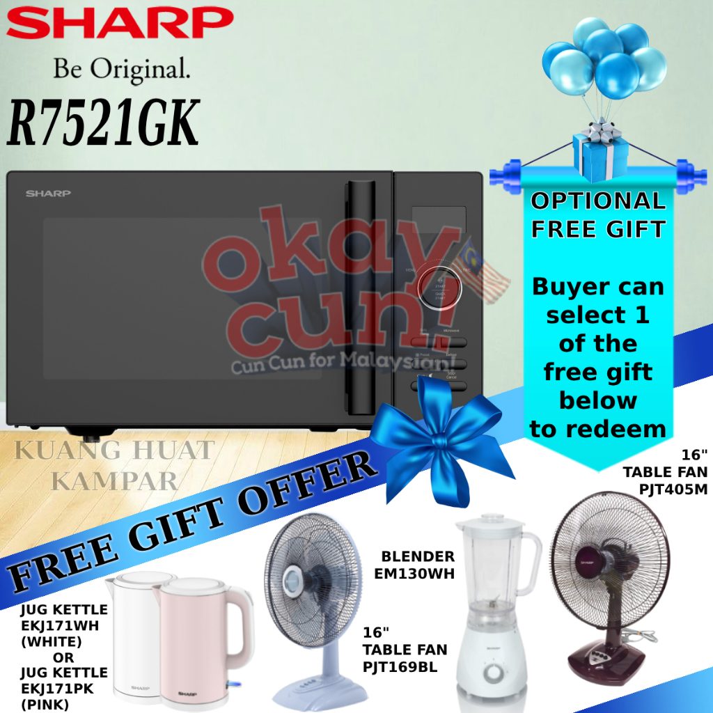 SHARP 25L MICROWAVE OVEN WITH GRILL R7521GK / SHARP 25L MICROWAVE OVEN R3521GK | Shopee Malaysia