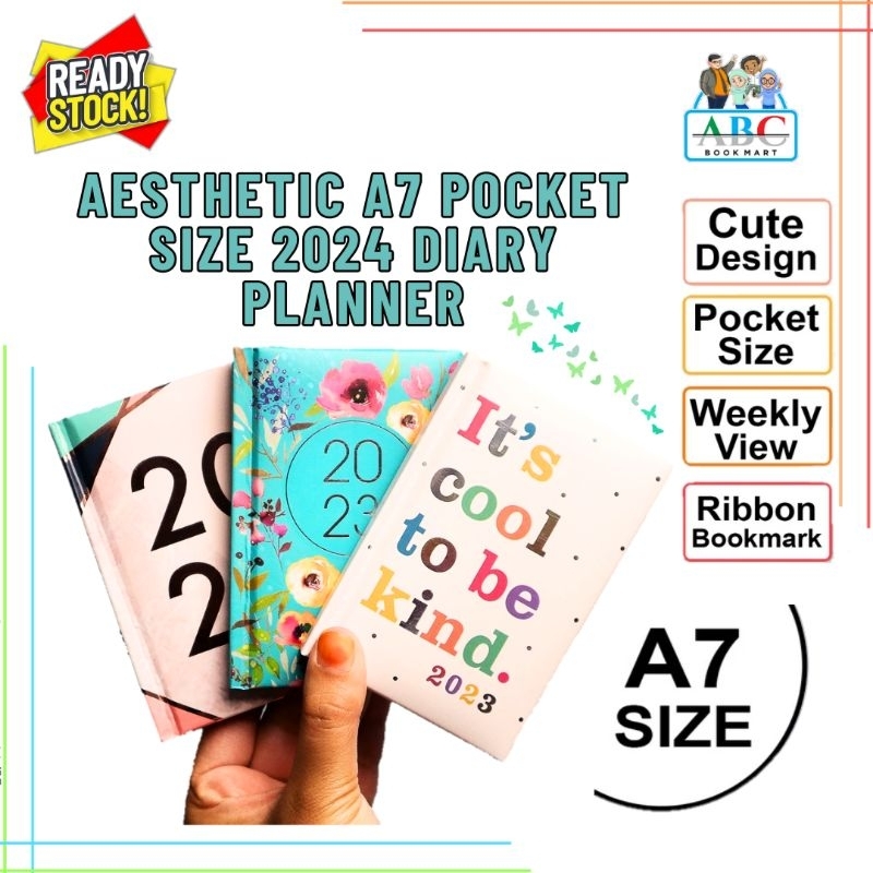 ( READY STOCK ) 2024 CUTE MINI A7 POCKET DIARY YEAR PLANNER VERSATILE ...