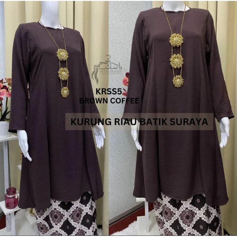 [S-5XL] Baju Kurung Riau Kain Batik | Baju Kurung Riau Corak Batik PLus Size Kain Ironless 2.0 ...