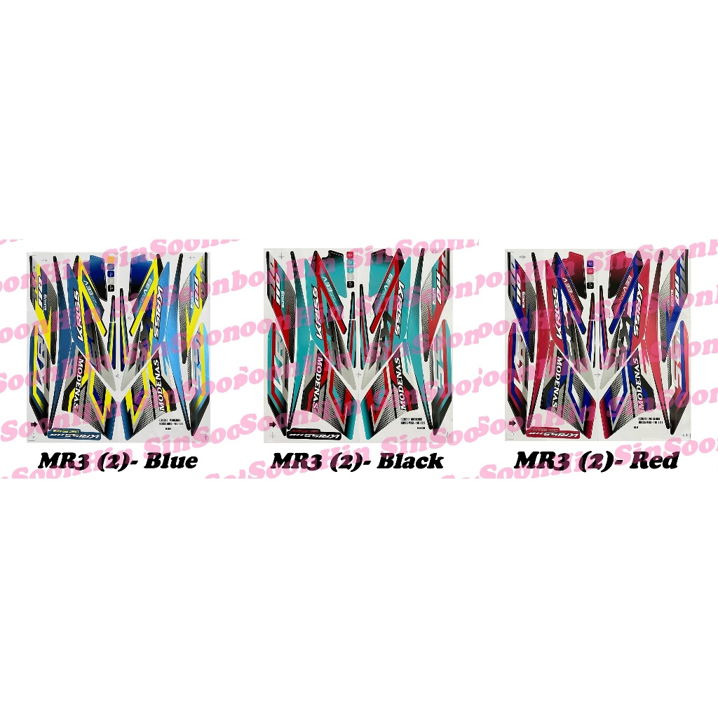 Modenas KRISS110 MR3 2019 MR3 Euro 3 (2) Body Sticker / Stripe | Shopee ...