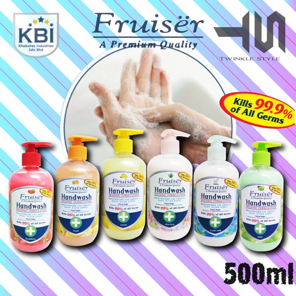 Ready stock Fruiser Hand Wash 500ml Apple Lemon Strawberry | Shopee ...