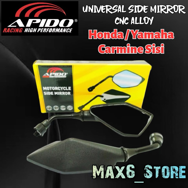 APIDO Universal Side Mirror CNC Alloy Cermin Sisi Besi Carbon Design ...