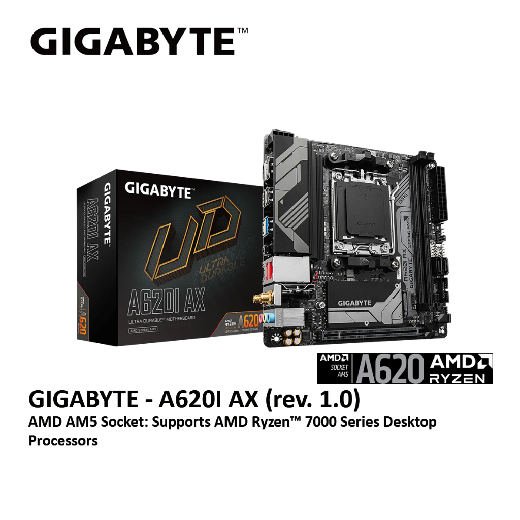 GIGABYTE A620I A620-I ITX AX WIFI DDR5 MOTHERBOARD | Shopee Malaysia