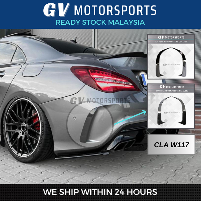 READY STOCK Mercedes Benz W117 Rear Bumper Side Air Vent Canards CLA ...