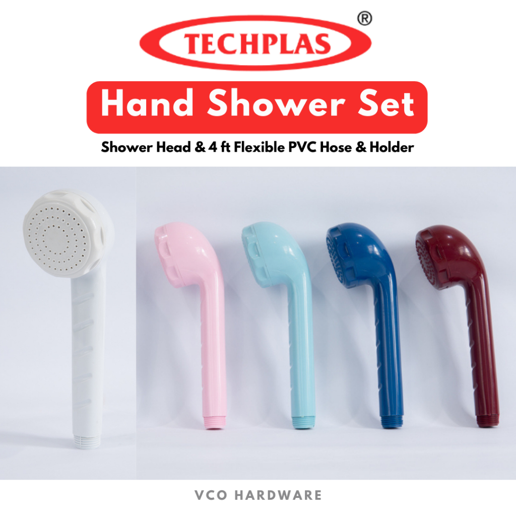 TECHPLAS Pvc Hand Shower Head Set Colourful Bathroom High Quality ...