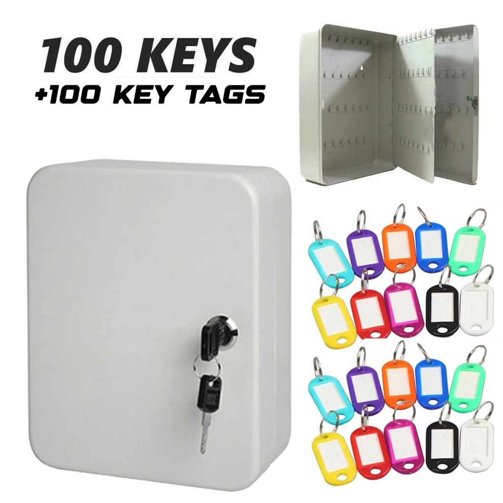Key Holder Box Metal Key Box Wall Home Key Storage Box Kotak Kunci ...