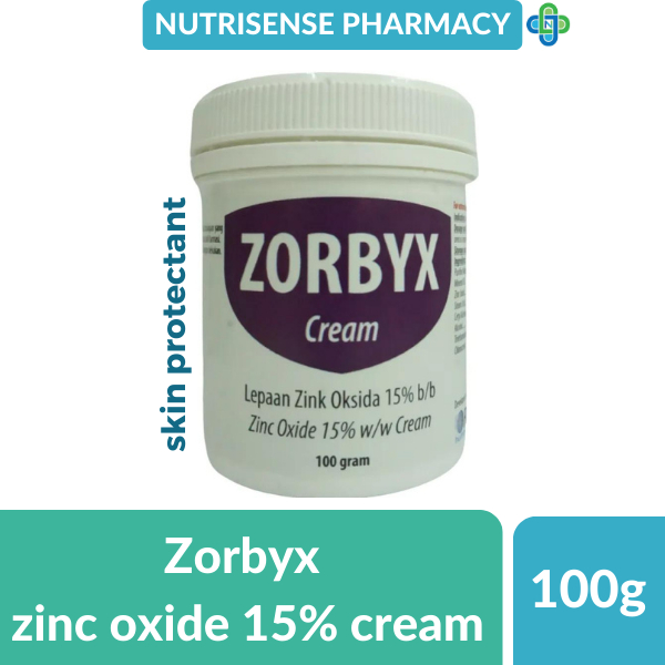 Zorbyx Zinc Oxide 15% Cream 100g [Nappy Rash, Skin Protectant for ...