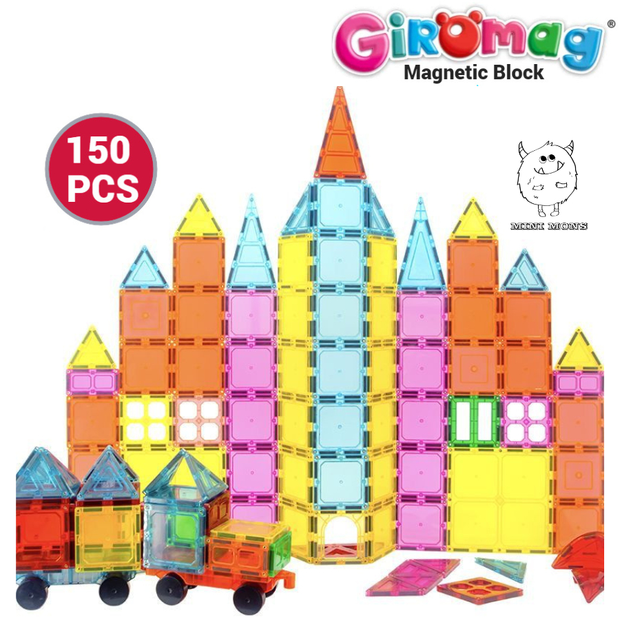 GIROMAG 150 Pcs Magnetic Blocks for Kids STEM Magnetic Toys Building ...
