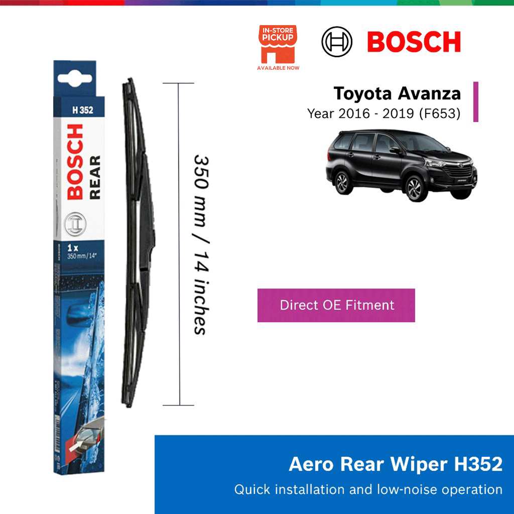 BOSCH H352 rear wiper for Toyota Avanza F653 pre-facelift , year 2016 ...