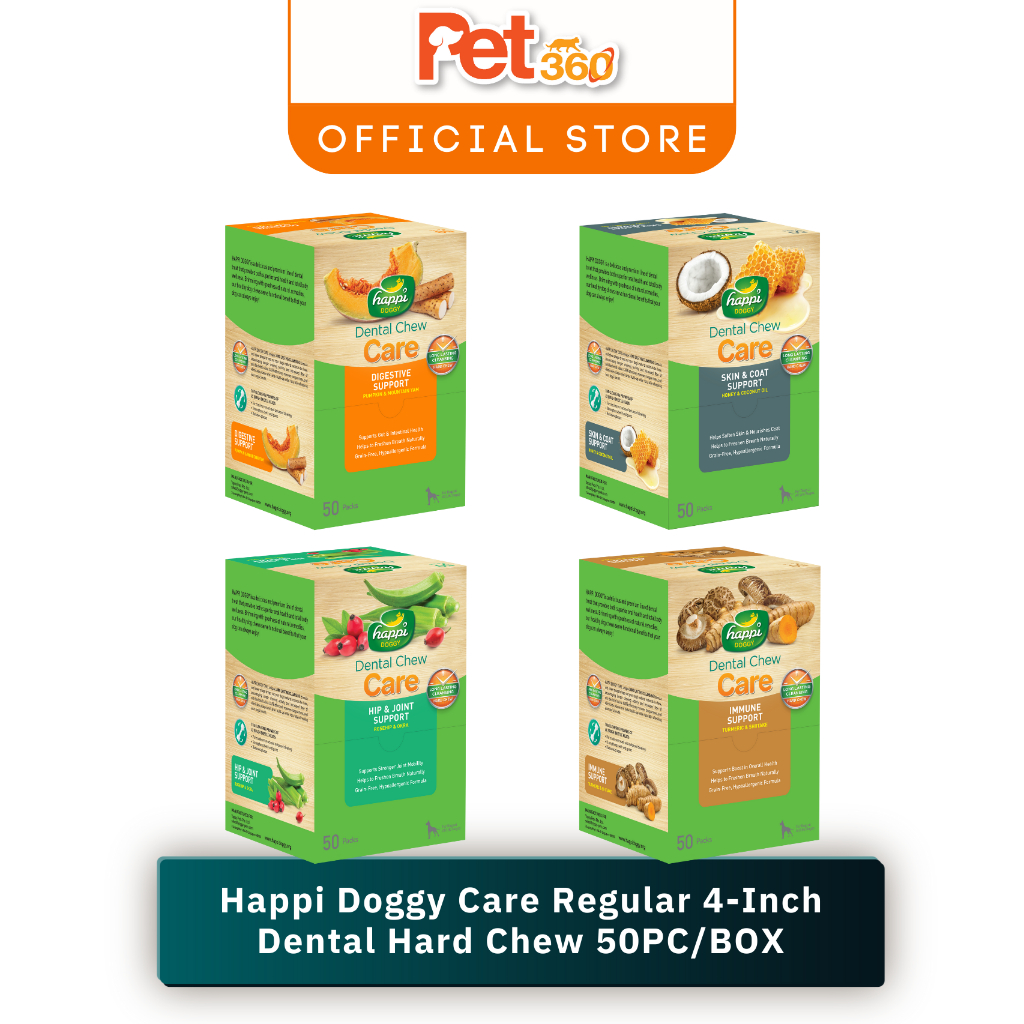 Happi Doggy Care Regular 4-Inch Dental Hard Chew (25g x 50) | Dog ...