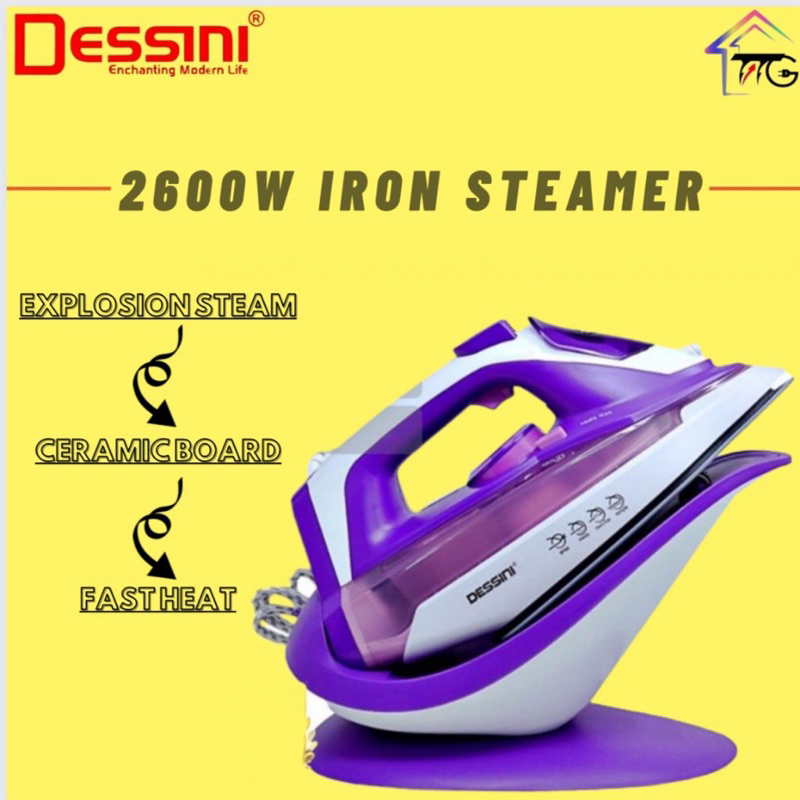 DESSINI ITALY 2600W Sprayer Steamer Clothes Brush / Seterika Baju 蒸汽烫斗 ...