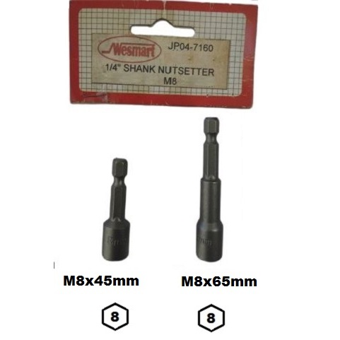 [ 1 PC ] WESMART 8mm Magnetic Hex Nut Setter Hex Screw Drive Bit Holder ...