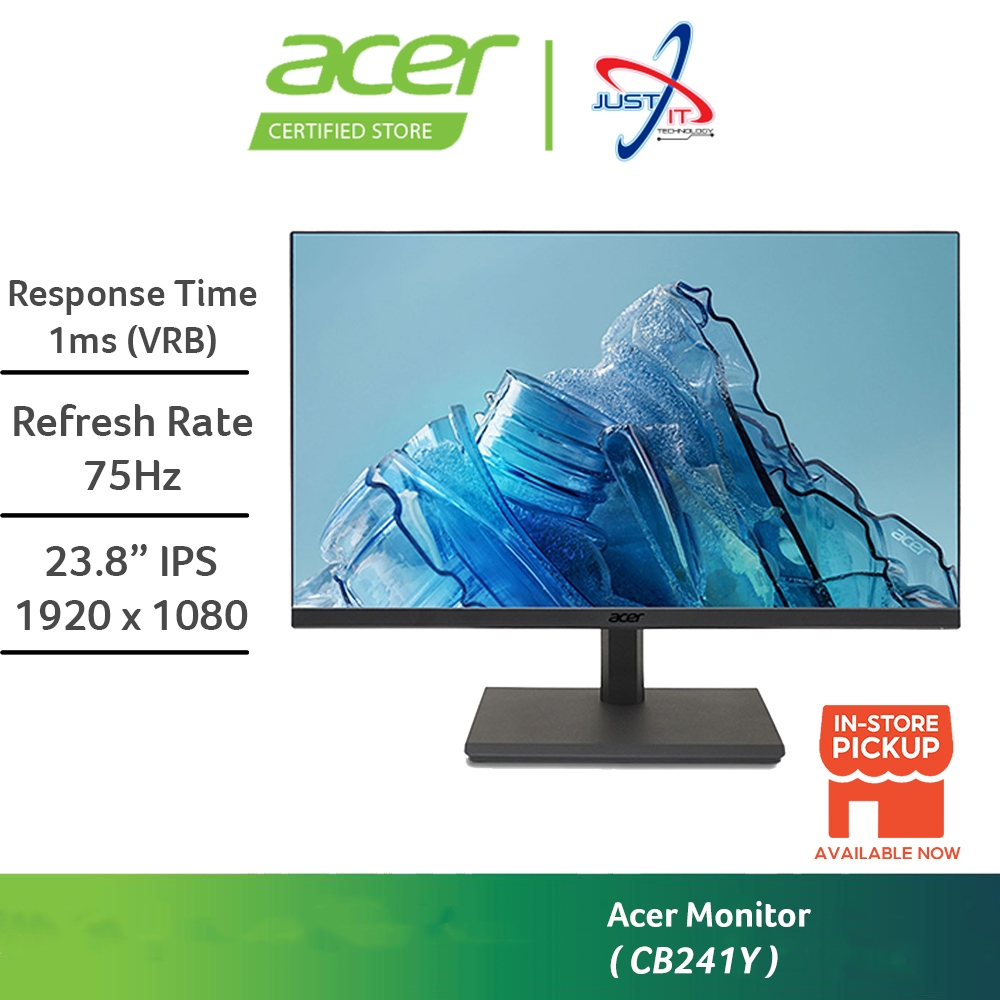 ACER CB241Y / CB241Y B 24.8'' TYPE-C (PD65W) MONITOR ( 24.8" IPS FHD ...