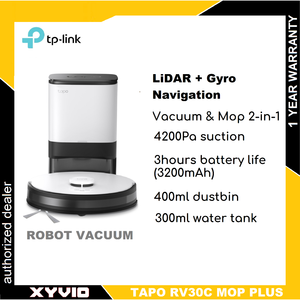 NEW LAUNCH!!! Tapo RV30C MOP PLUS LiDAR Navigation Robot Vacuum & Mop ...