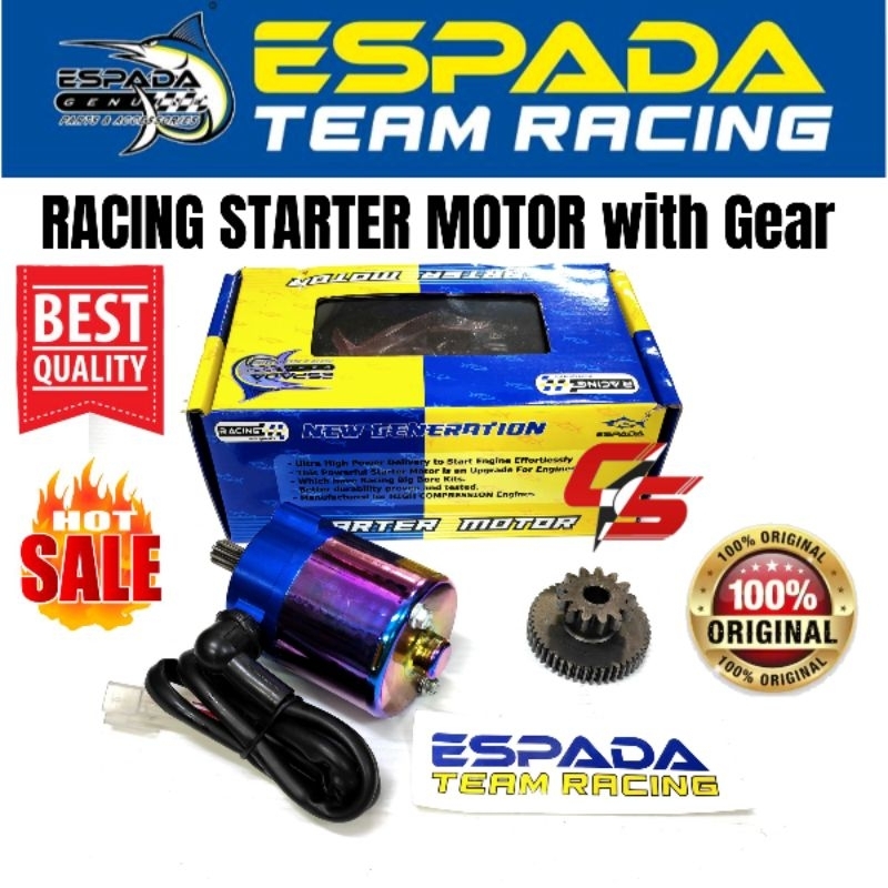 ESPADA Super Racing Starter Motor with Gear Titanium Original Y16 Y15ZR ...