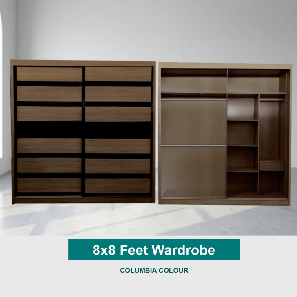 🔥READY STOCK🔥SamPoint_Almari Baju_Mirror Wardrobe Sliding Door Anti Jump Mirror Cermin / 6ft ...