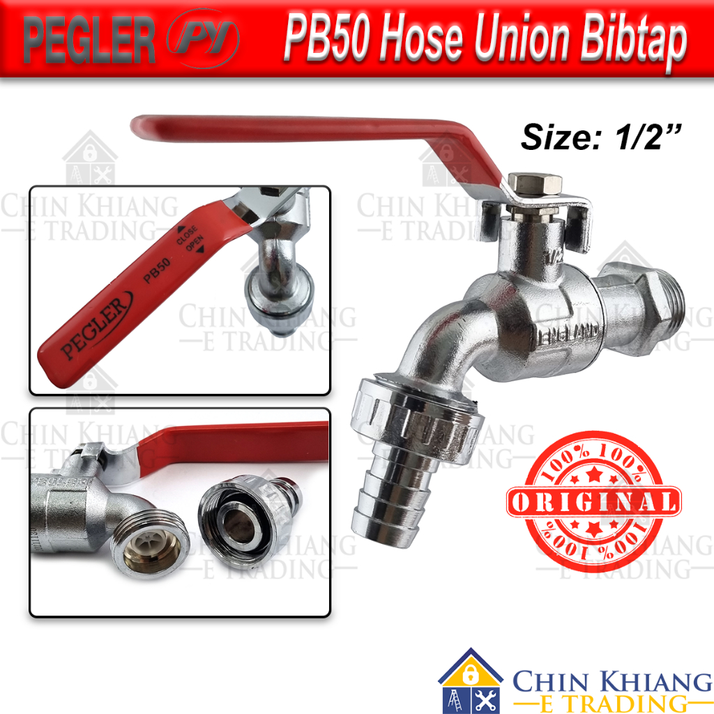 Pegler PB50 Hose Union Bibtap Chrome Plated Garden Washing Machine Tap ...
