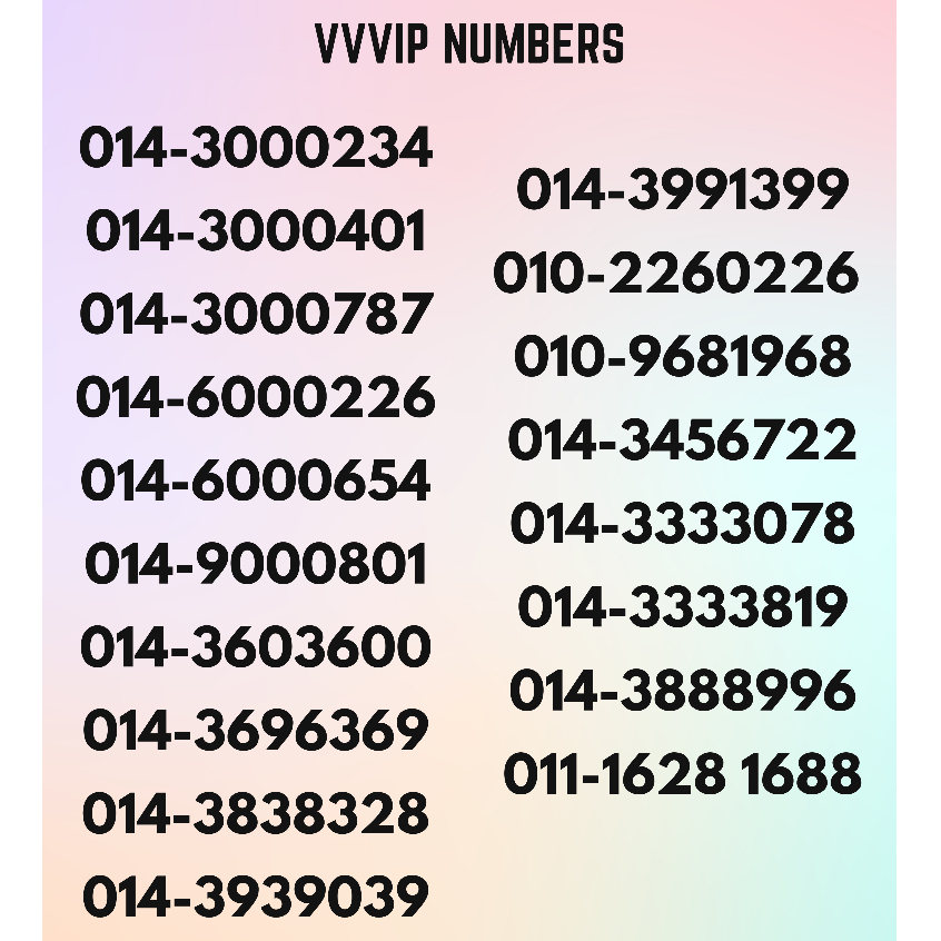 VVVip Numbers / Limited / Vip prepaid sim/Vip phone number AAA | Shopee ...