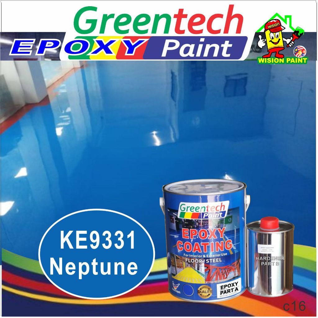KE9331 NEPTUNE 1L Epoxy paint ( GREENTECH EPOXY ) Cat Lantai / TILES ...