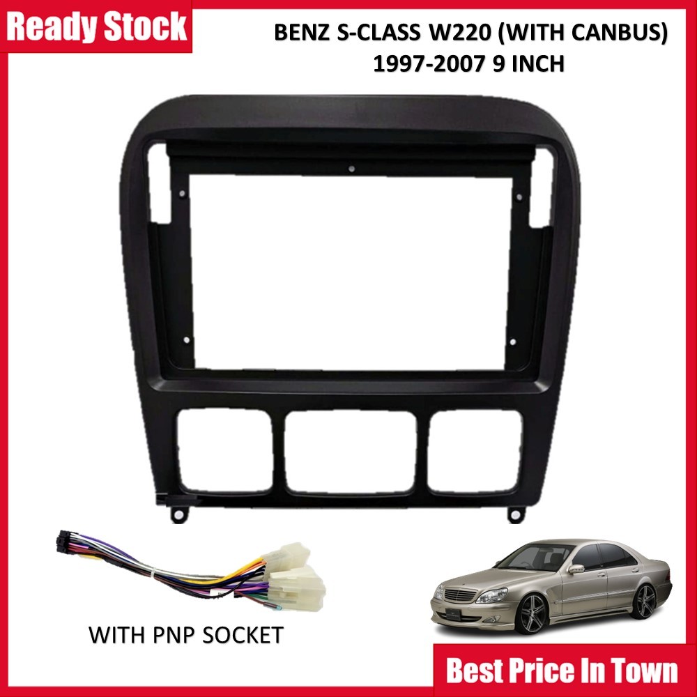 Android Player Casing BENZ S-CLASS W220-9''-1997-2007-BLACK(WITH CANBUS ...