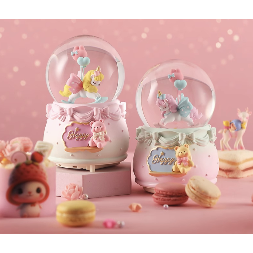 Cute Cartoon Trojan Hourse Crystal Ball Glitters With Light Music Song ...