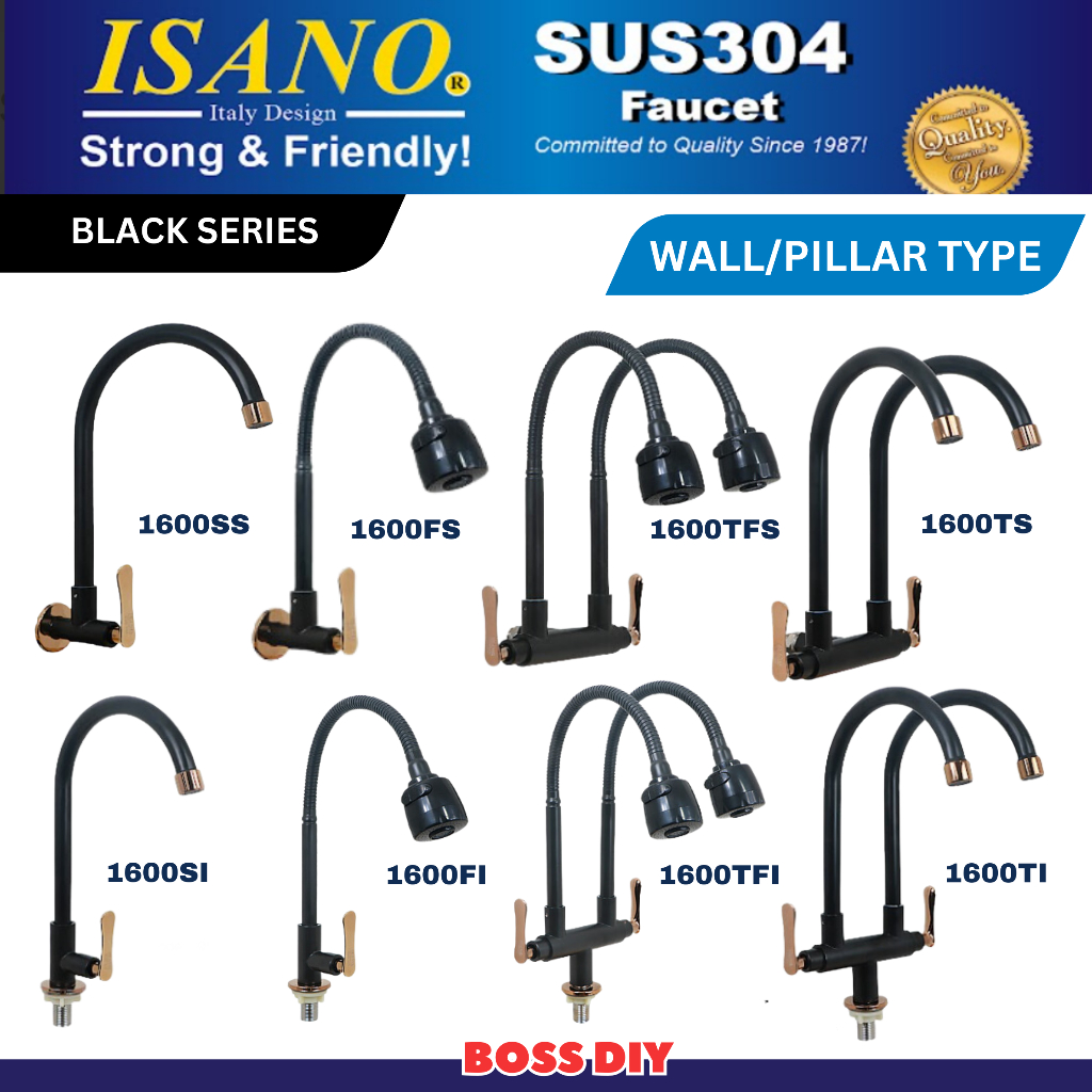 ISANO Kitchen Sink Faucet Stainless Steel Flexible Rotating Hose ...