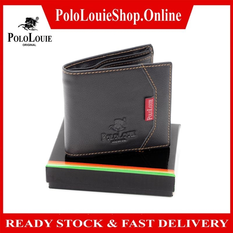 Original Polo Louie Men Genuine Cow Leather Bifold Wallet Dompet Lelaki ...