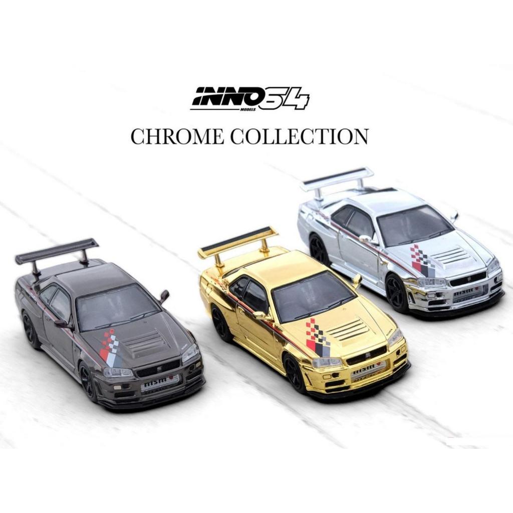 CHROME COLLECTION NISSAN SKYLINE GT R34 INNO64 1/64 SCALE | Shopee Malaysia