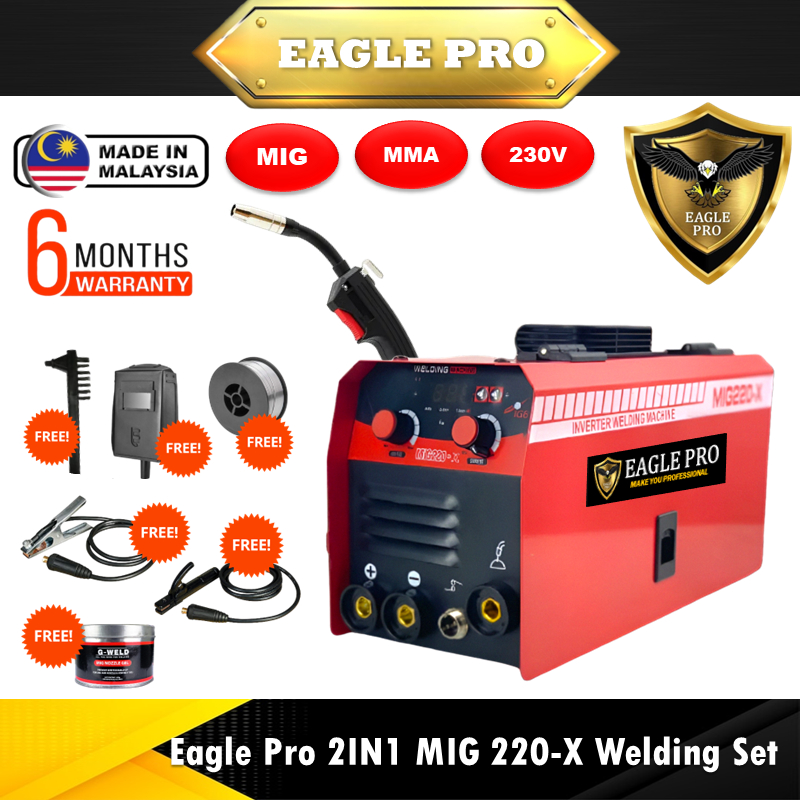 Eagle Pro MIG 220-X Professional 2 in 1 MIG and MMA Gasless Welding ...