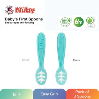 Nuby 3 Stage Baby First Dipping Spoons 6M+ Baby First Spoon BPA FREE ...